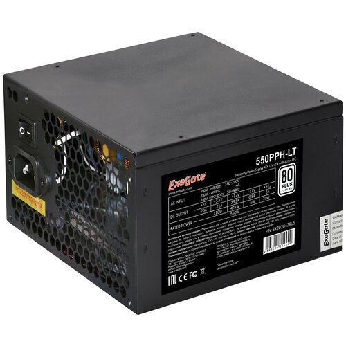 Блок питания ExeGate 550PPH-LT 80 PLUS 550W (EX282042RUS) черный OEM