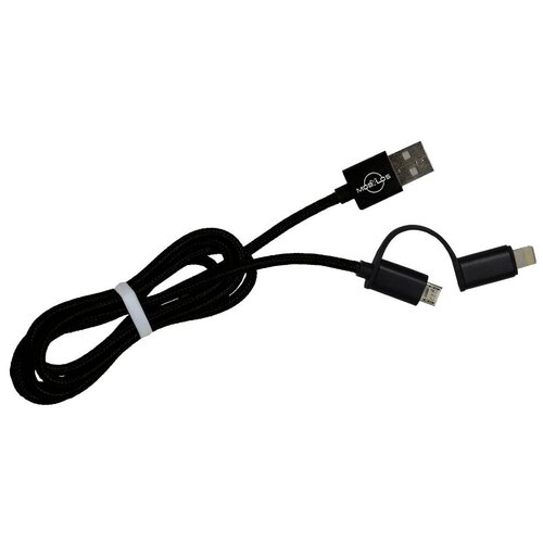 Кабель Mobylos USB - Lighting/MicroUSB (30392), черный