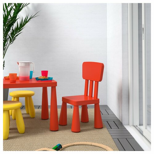 MAMMUT Детский стул для дома/улицы IKEA, красный (00365368)