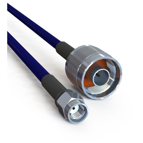 Коаксиальный кабель с разъемами N-male(N-111F) и RP-SMA-male(S-A111F), RG-58, 2 метра