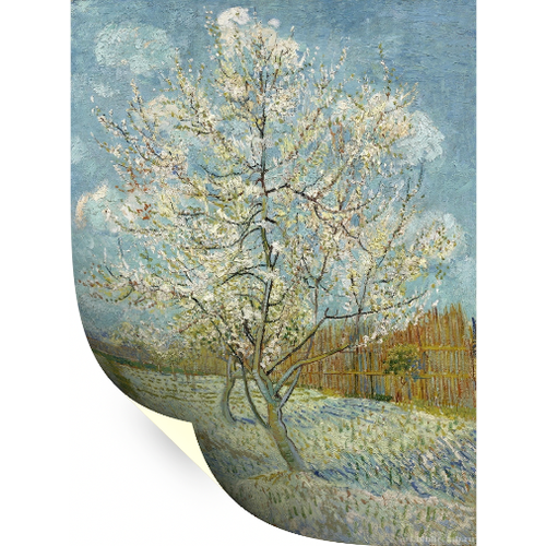 Картина для интерьера "Персиковые деревья в цвету", Ван Гог, печать на холсте (65х88 см / без подрамника)