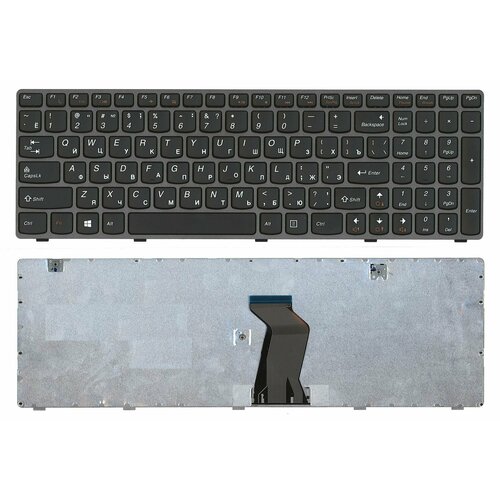 Клавиатура для ноутбука LENOVO Z585 черная с серой рамкой