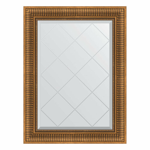 Зеркало настенное с гравировкой EVOFORM в багетной раме бронзовый акведук, 67х90 см, для гостиной, прихожей, спальни и ванной комнаты, BY 4111