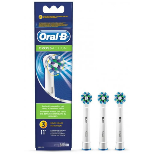 Насадки для зубной щетки Oral-B CrossAction, белые, 3 шт.