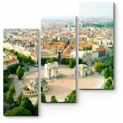 Модульная картина Панорама летнего Милана 70x75
