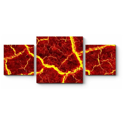 Модульная картина Горящая лава 70x30