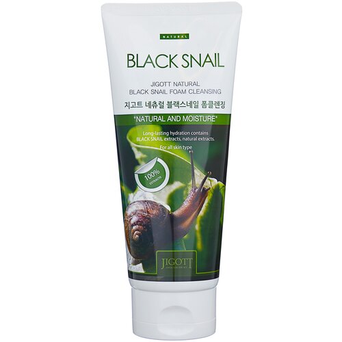 Jigott пенка очищающая с экстрактом слизи черной улитки Natural Black Snail Foam Cleansing, 180 мл, 180 г