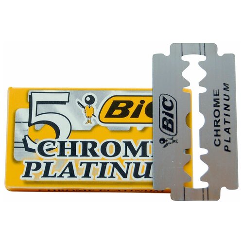 Лезвия для Т-образного станка BIC Platinum Chrome, серебристый, 5 шт.