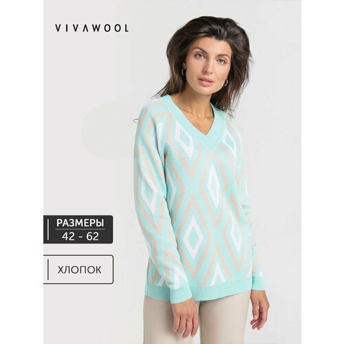 Пуловер VIVAWOOL, размер 60, зеленый