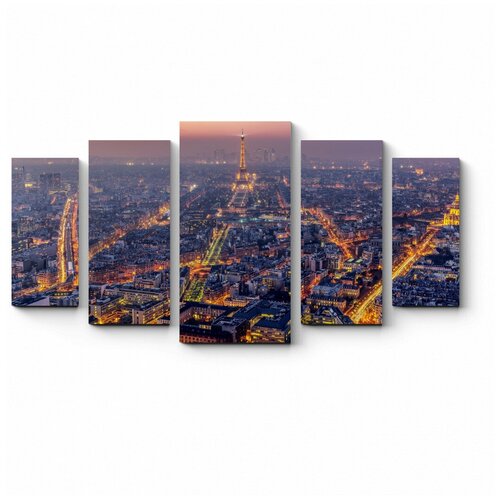 Модульная картина Сумеречный Париж 210x116