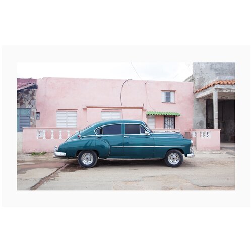 Постер / Плакат / Картина Кубинский автомобиль 50х70 см в подарочном тубусе