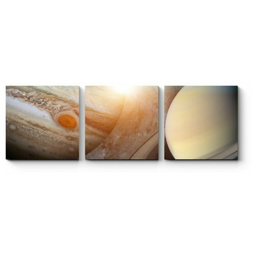 Модульная картина Кольца Сатурна 80x27