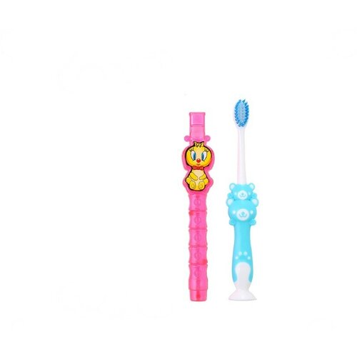 FARRES Зубная щетка детская с игрушкой "Флейта" YS5004 голубая