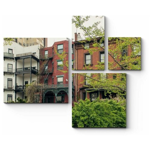 Модульная картина Жилая улица в Бруклин-Хайтс92x77