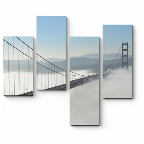 Модульная картина Туман над мостом "Золотые ворота" 64x60