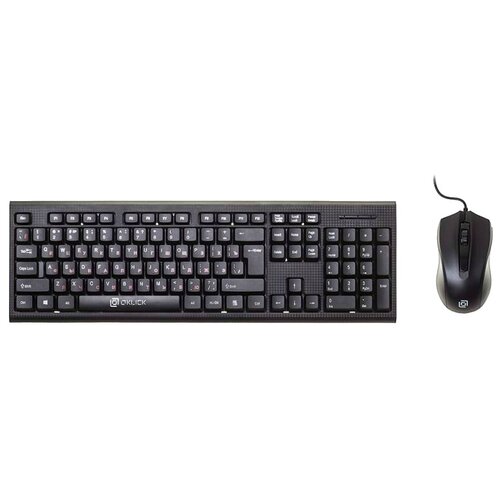 Комплект клавиатура + мышь OKLICK 621M, черный, английская/русская