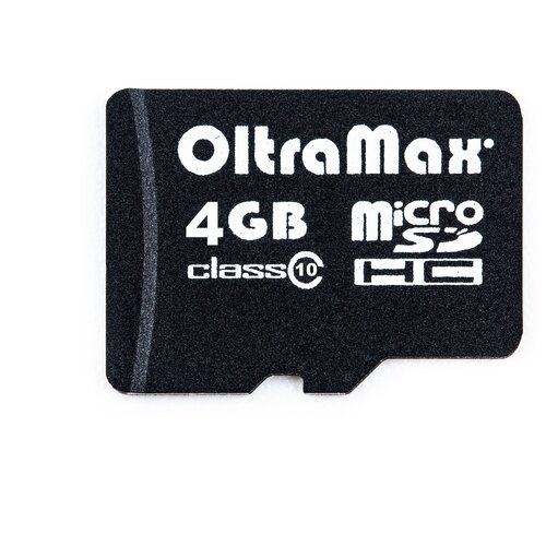 Карта памяти OltraMax microSDHC 4 ГБ Class 10, V10, A1, UHS-I U1, 1 шт., черный