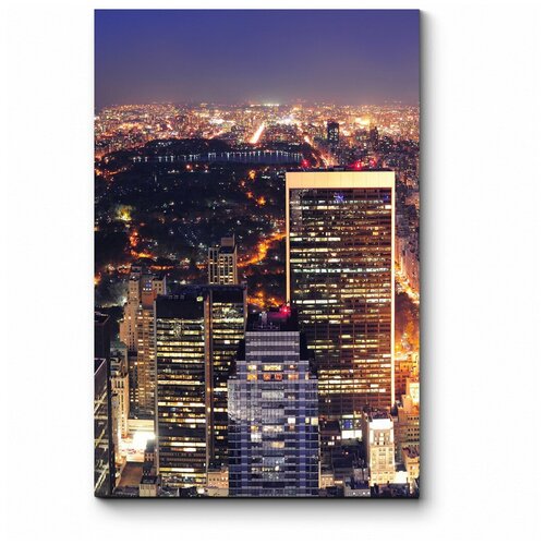 Модульная картина Огни ночного Нью-Йорка 80x120