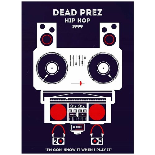 Плакат, постер на холсте Dead Prez-Hip Hop/Дед През-Хип Хоп. Размер 60 х 84 см