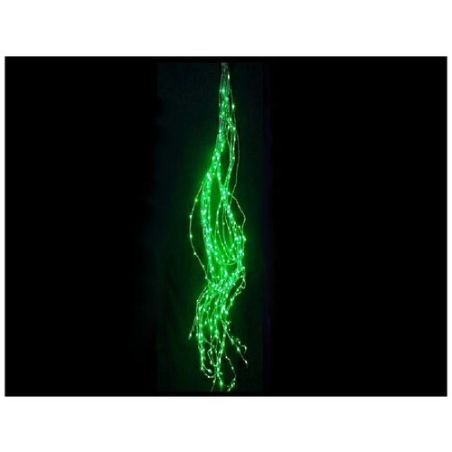 Электрогирлянда конский хвост, 200 зеленых mini-LED ламп, 15*1.5+1.5 м, провод-проволока+зеленый шнур, BEAUTY LED Branch-200GC-05-G
