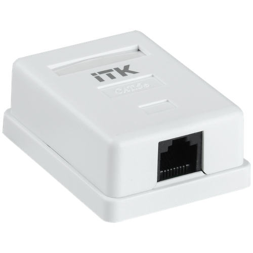 Розетка информационная 1-м RJ45 8P8C CAT.5E UTP настен. бел. ITK CS2-1C5EU-12, 1шт