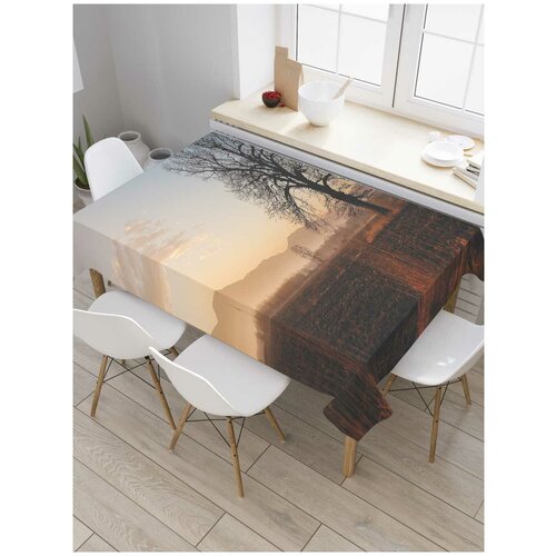 Скатерть прямоугольная JoyArty на кухонный стол "Путь к туманным холмам" из оксфорда, 120x145 см