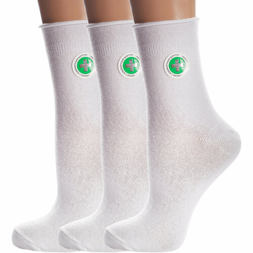 Носки PARA socks, 3 пары, размер 25, белый