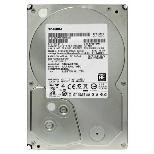 Жесткий диск Toshiba HDS723020BLE640 2Tb SATAIII 3,5" HDD