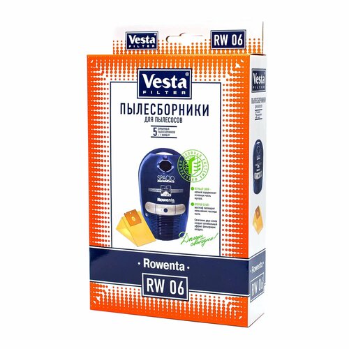 Мешки бумажные для пылесоса Vesta Filter RW06, 5 л, 5 шт