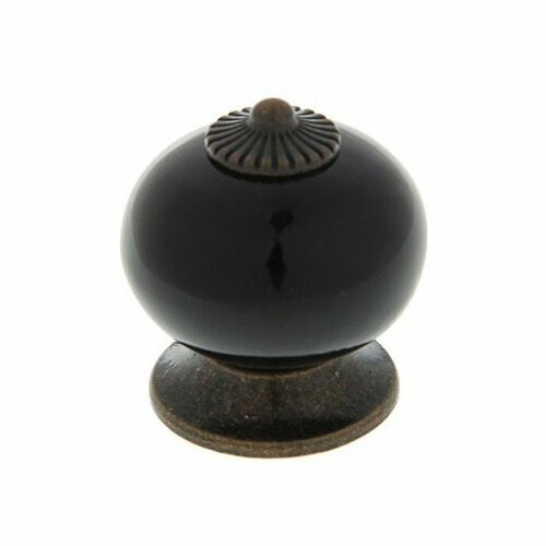 Ручка кнопка DOME Ceramics 003, керамическая, черная (комплект из 9 шт)