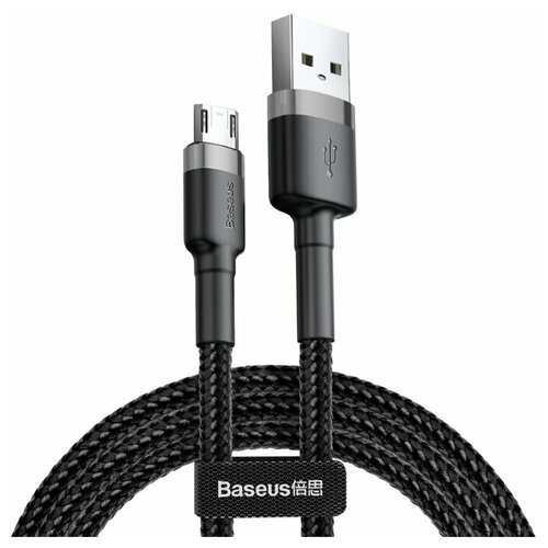 Кабель Baseus Cafule USB - microUSB (CAMKLF-HG1), 3 м, 1 шт., black/grey