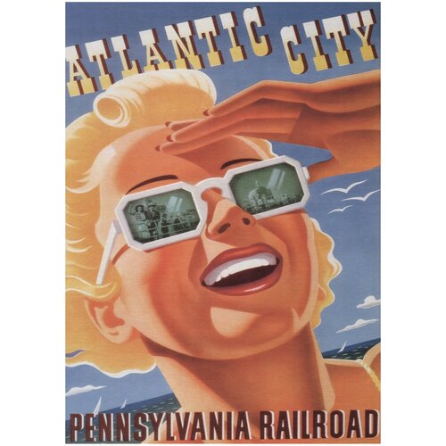 Постер / Плакат / Картина Путешествие в Атлантик-Сити 50х70 см в раме