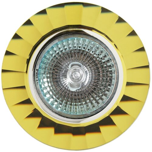 Светильник De Fran FT 845 y, желтое стекло, GU5.3, 50 Вт, цвет арматуры: золотой, цвет плафона: желтый