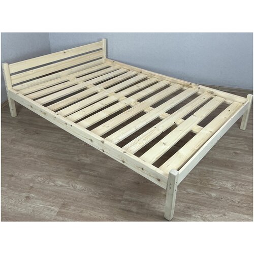 Кровать Классика из массива сосны с основанием полутороспальная 190х120 см (габариты 200х130)