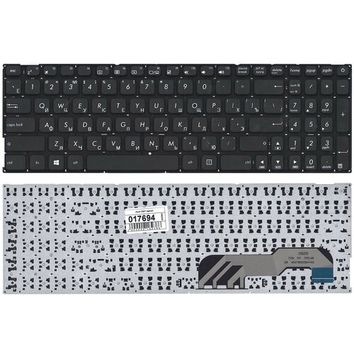 Клавиатура для ноутбука Asus K541 черная без рамки, плоский Enter