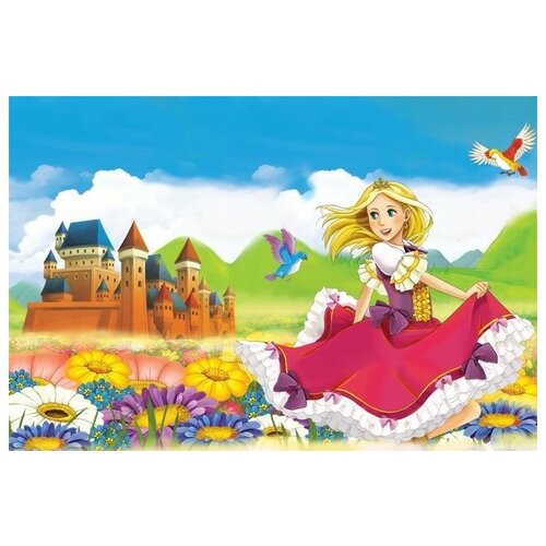 Постер на холсте Детская — принцесса 45см. x 30см.