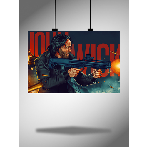 Постер плакат интерьерный на стену фильм Джон Уик 2 А3