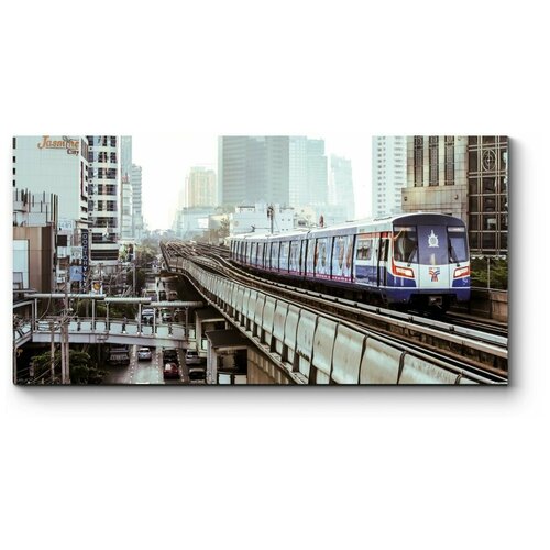 Модульная картина Надземный поезд мчится в центр Бангкока 70x35