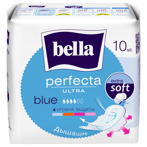 Bella прокладки Perfecta ultra blue, 4 капли, 10 шт., 3 уп.