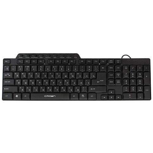 Комплект клавиатура + мышь CROWN MICRO CMMK-520B Black USB, черный, английская/русская