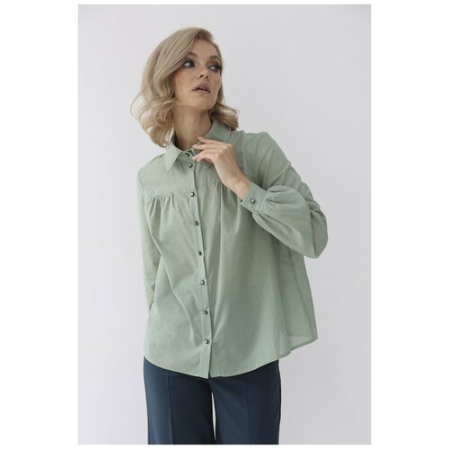 Блуза  Looklikecat, размер 46, зеленый