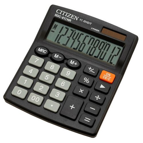 Калькулятор бухгалтерский CITIZEN SDC-812NR, черный