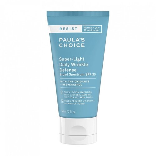 Paula's Choice Крем с SPF 30, антиоксидантами и тональным эффектом Resist Super-Light Daily Wrinkle Defense SPF 30, 60мл