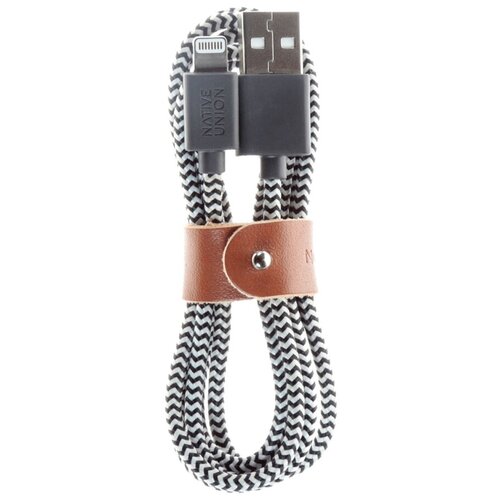 Кабель Native Union Belt L USB - Lightning MFI, 1.2 м, 1 шт., зебра