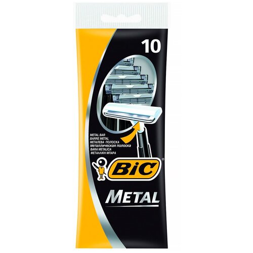 Многоразовый бритвенный станок BIC Metal, разноцветный, 10 шт.