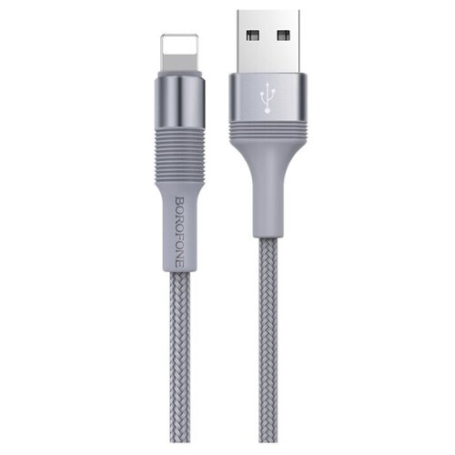 Кабель Borofone USB - Lightning Outstanding (BX21), 1 м, 1 шт., metal grey