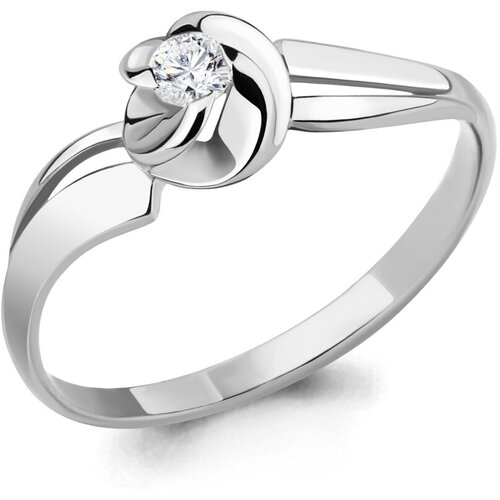 Кольцо Diamant online, белое золото, 585 проба, бриллиант, размер 15