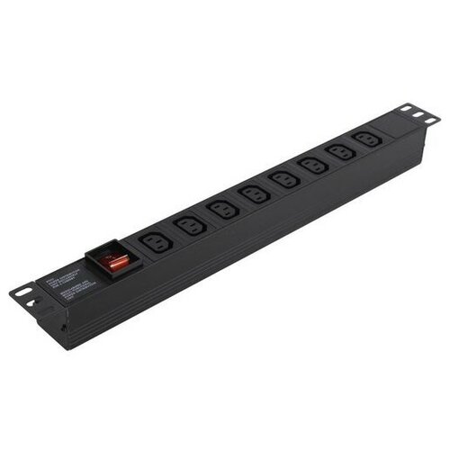 EXEGATE Сетевой фильтр EX280854RUS Блок розеток ServerPro PDU-19H808 Al-8С13-C14-SW, 1U, Алюм, 8 IEC 320 C13, С14