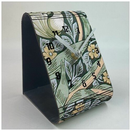 Настольные деревянные бесшумные часы цвета венге с УФ принтом Иллюстрация - 308