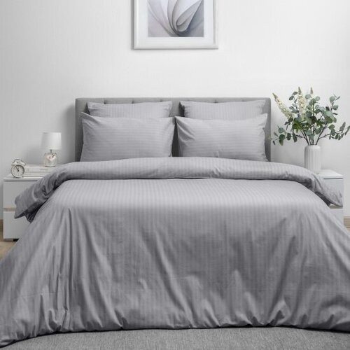 Евро комплект постельного белья Волшебная Ночь Gray Cloud с наволочками 70х70